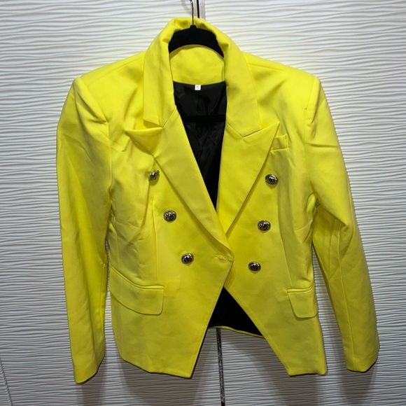 lovexlabels | Jackets & Coats | Neon Yellow Blazer | Poshmark